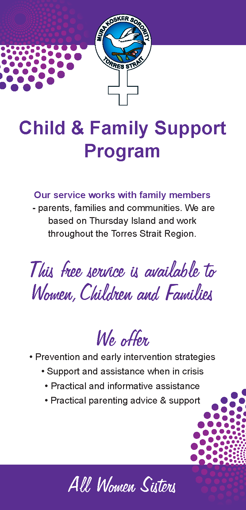 Child & Family Support Flyer - Mura Kosker Sorority